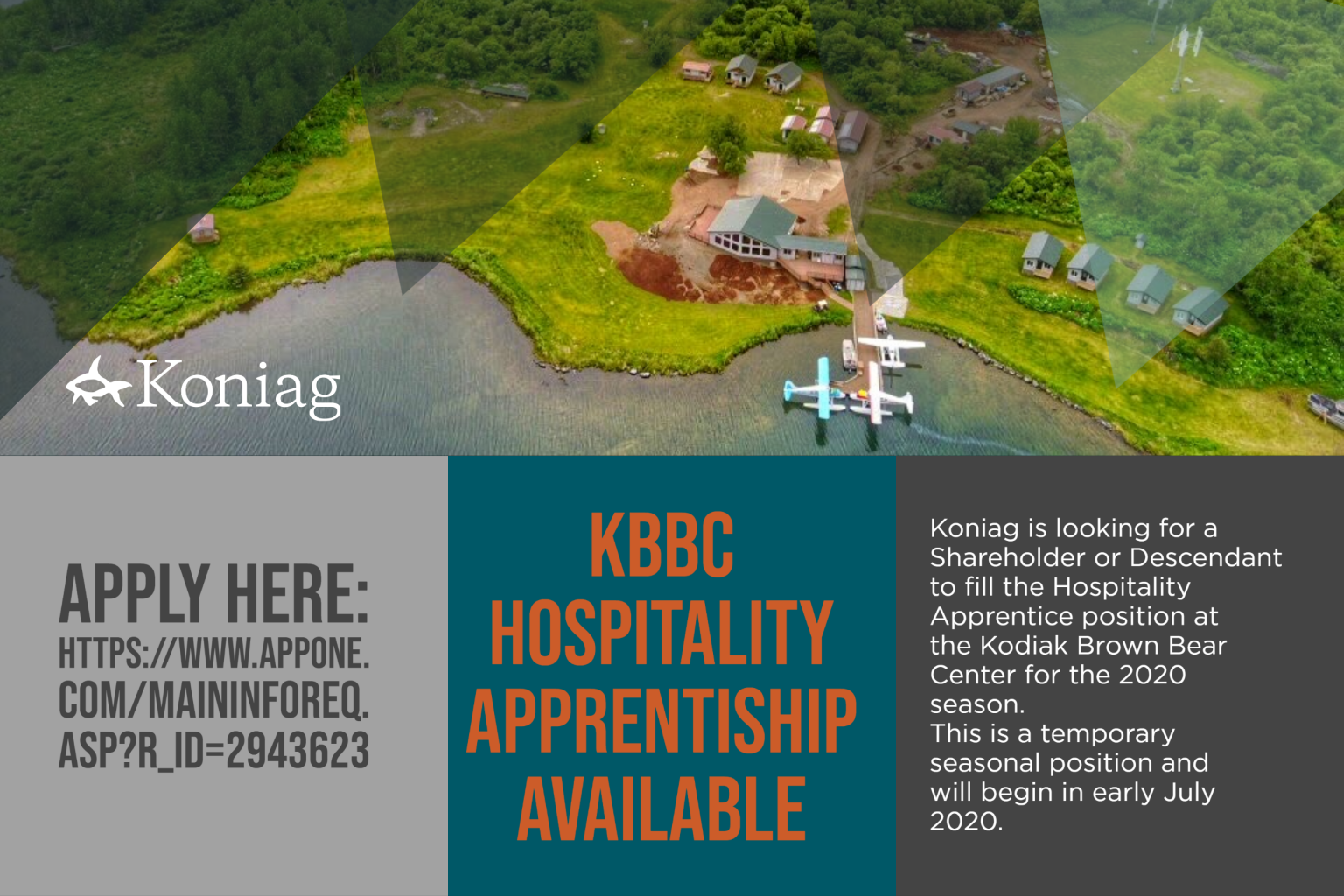 KBBC Hospitality Apprentice Sought - Koniag